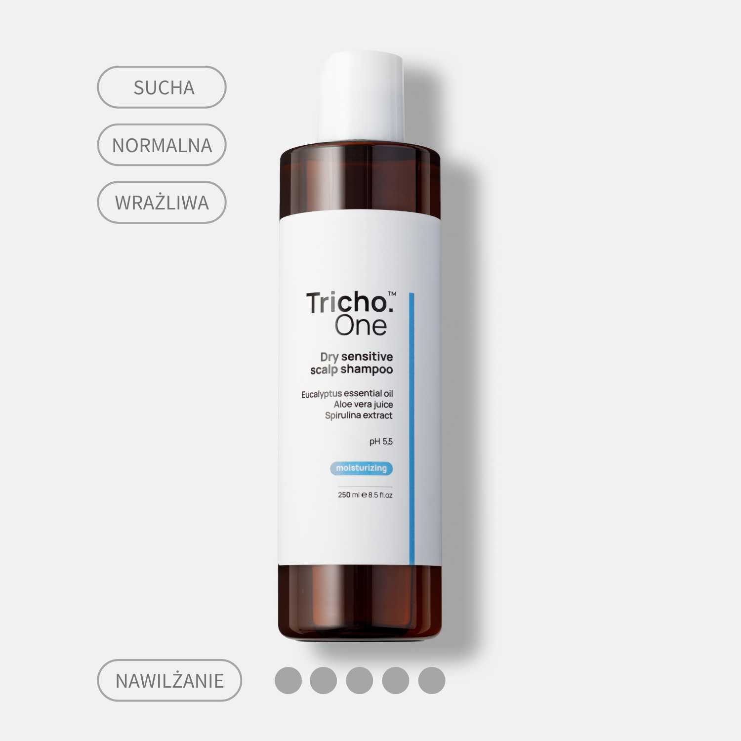 Nawilżający szampon do wrażliwej skóry głowy Tricho.One – TrichoClub